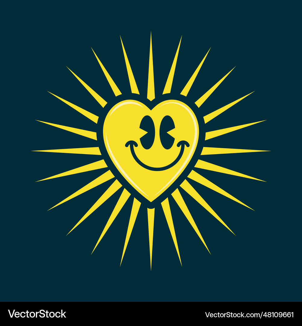 Happiness heart smiling emoji Royalty Free Vector Image