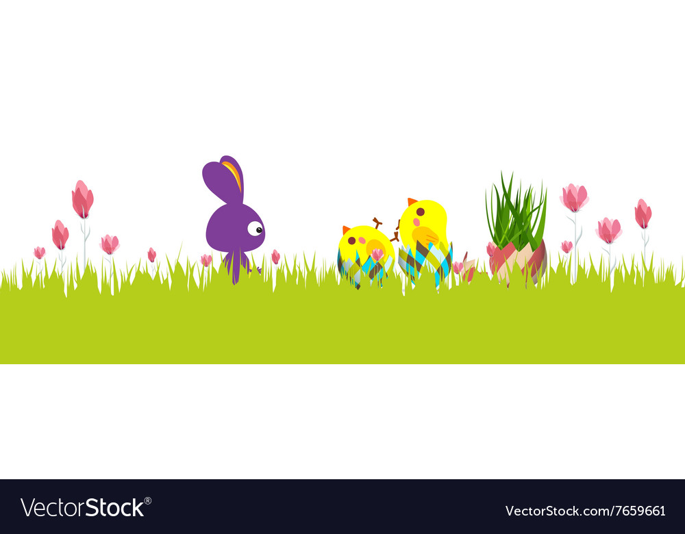 Happy easter spring banner Royalty Free Vector Image