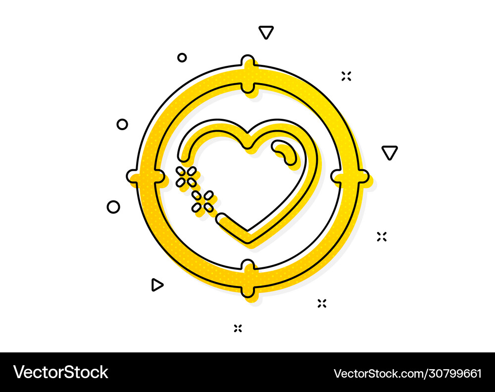 Heart target icon love emotion sign Royalty Free Vector