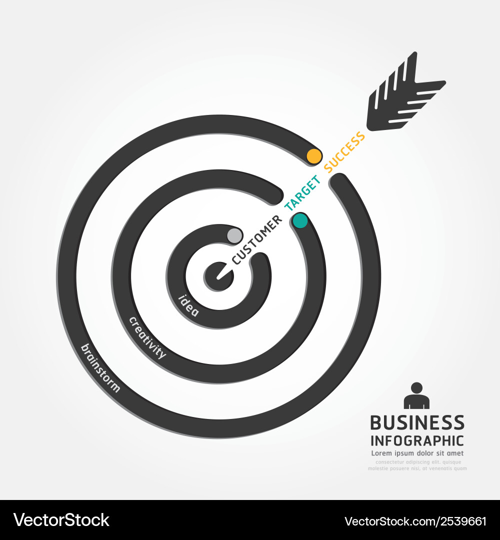 Infographics business arrow design customer target