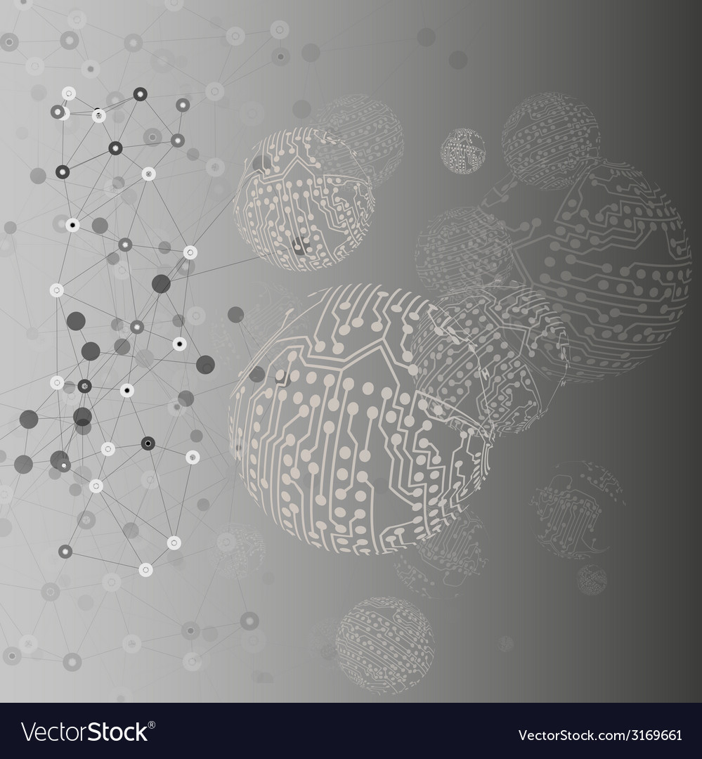 Molecule Structure Gray Background Royalty Free Vector Image