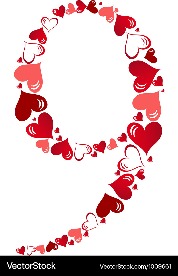 Number of hearts Royalty Free Vector Image - VectorStock