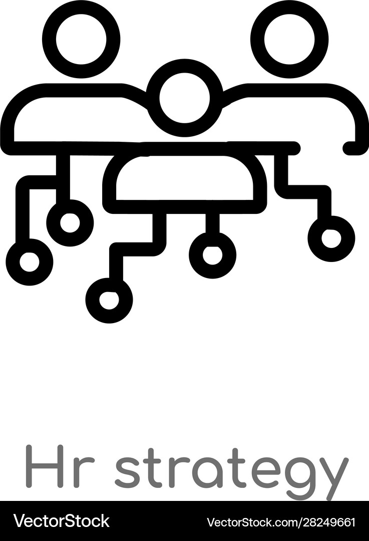 Outline hr strategy icon isolated black simple Vector Image