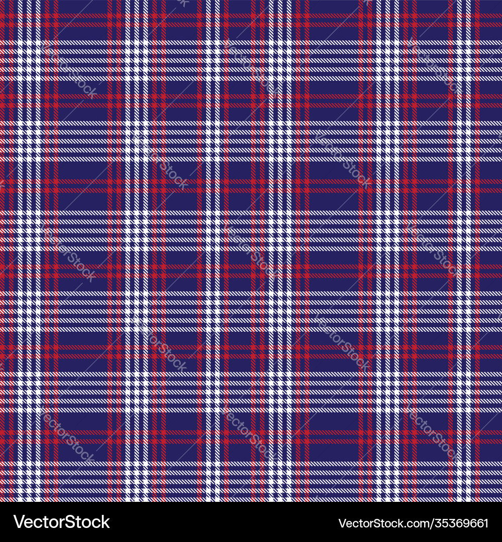 Red navy asymmetric plaid textured seamless Vector Image