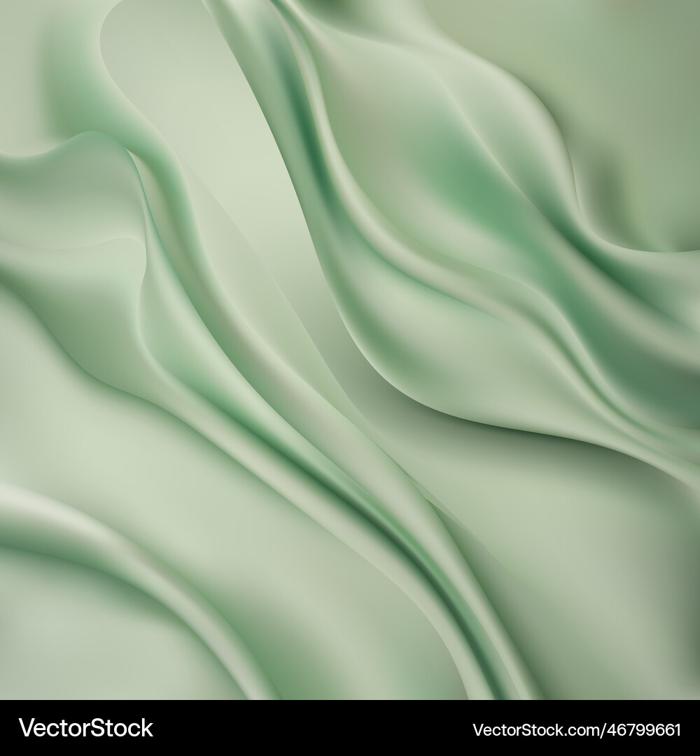 Smooth elegant green silk or satin luxury cloth Vector Image