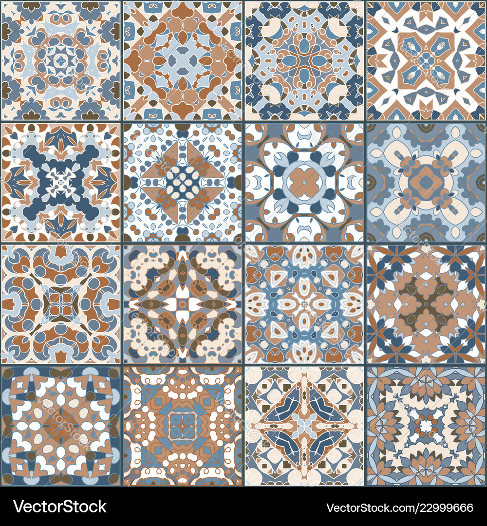 Collection of ceramic tiles Royalty Free Vector Image