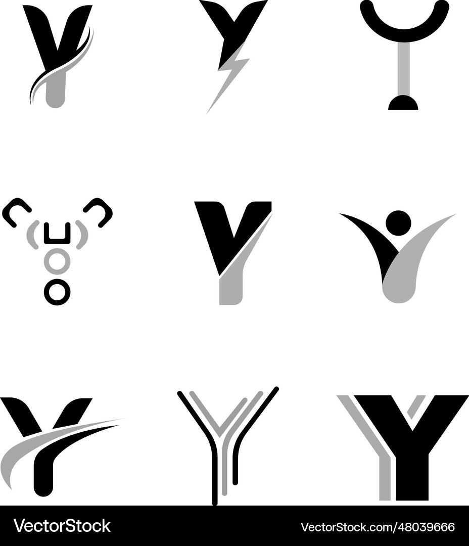 Collection of y logo templates Royalty Free Vector Image