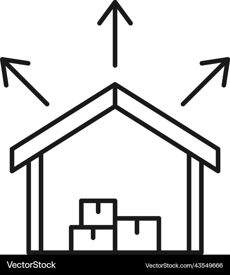 Distribution line art business cooperation icon Vector Image