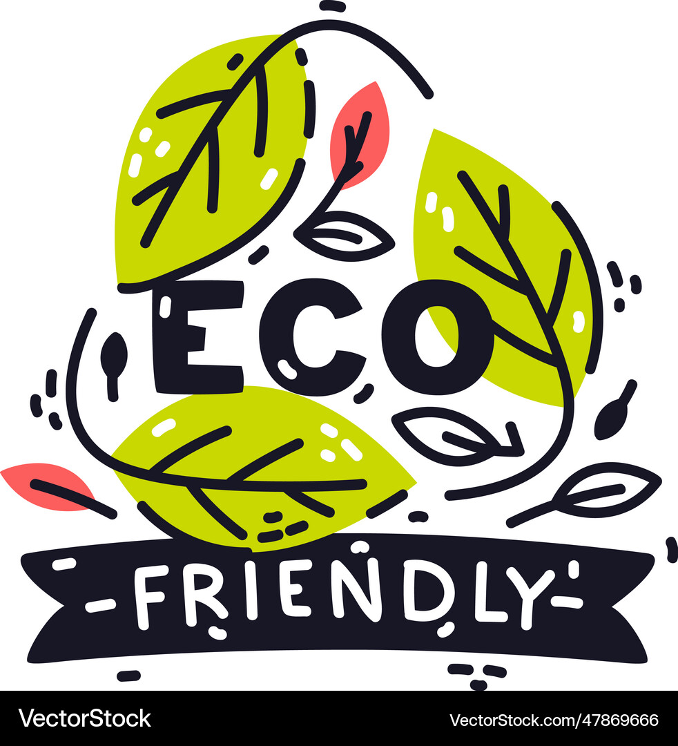 Eco friendly badge and ecology emblem Royalty Free Vector