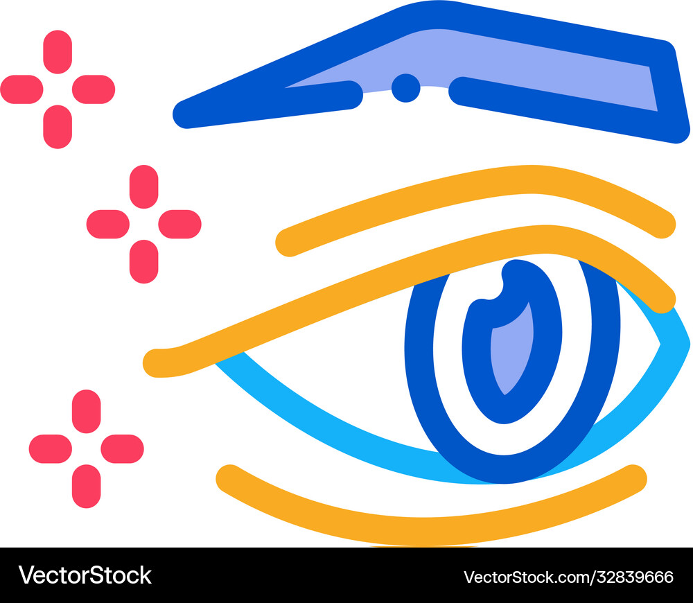 Eyelid surgery result icon outline Royalty Free Vector Image