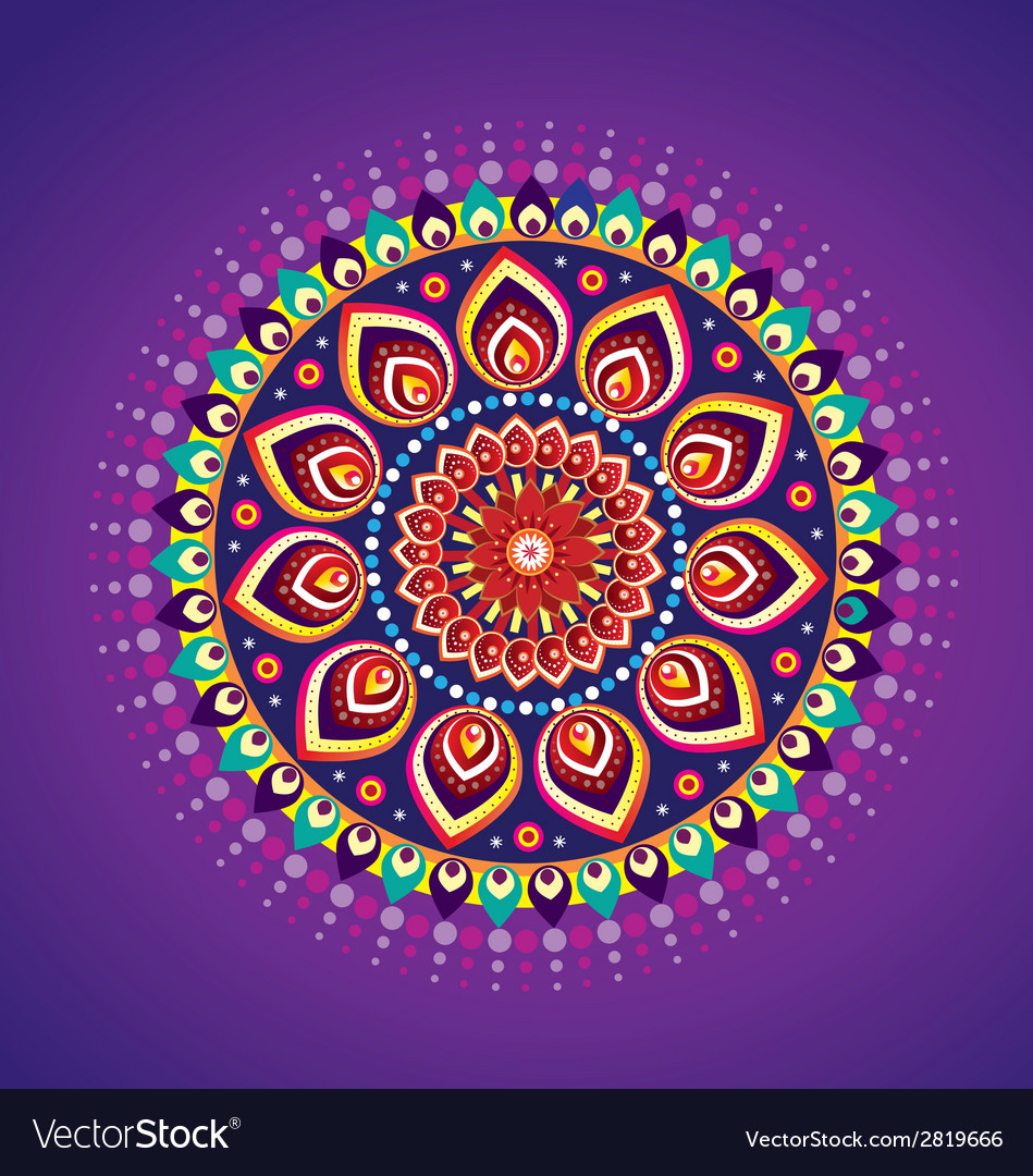 Flower pattern mandala Royalty Free Vector Image