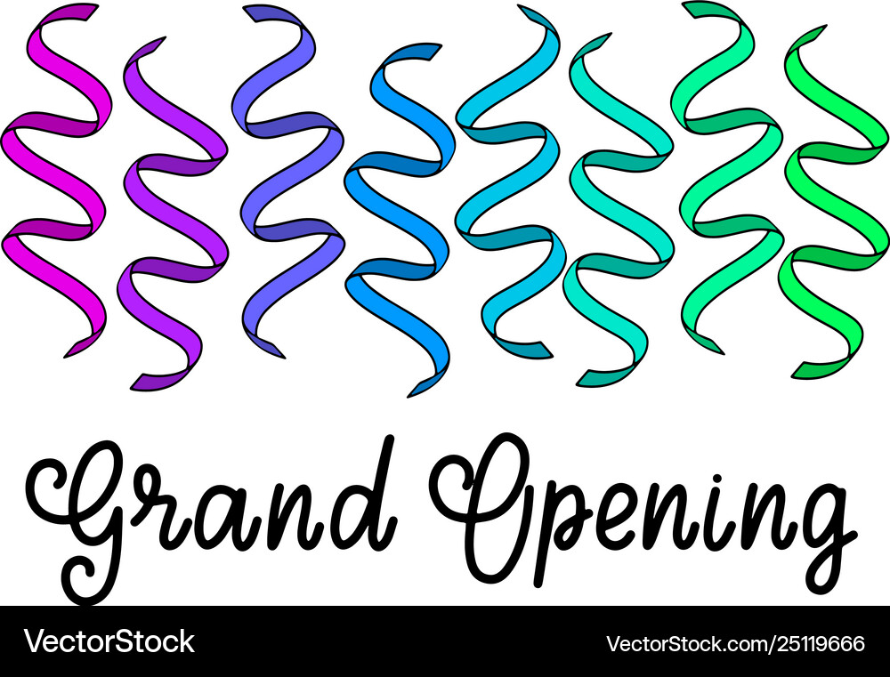 Grand opening lettering Royalty Free Vector Image