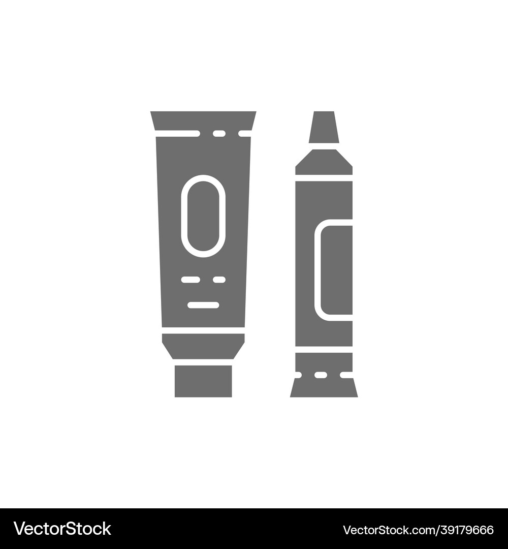 Hand cream cosmetic tubes toothpaste grey icon Vector Image