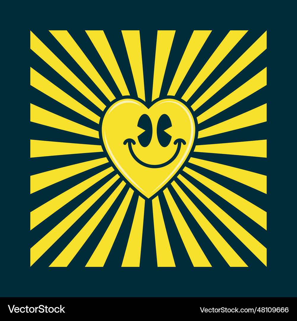 Happiness heart smiling emoji Royalty Free Vector Image