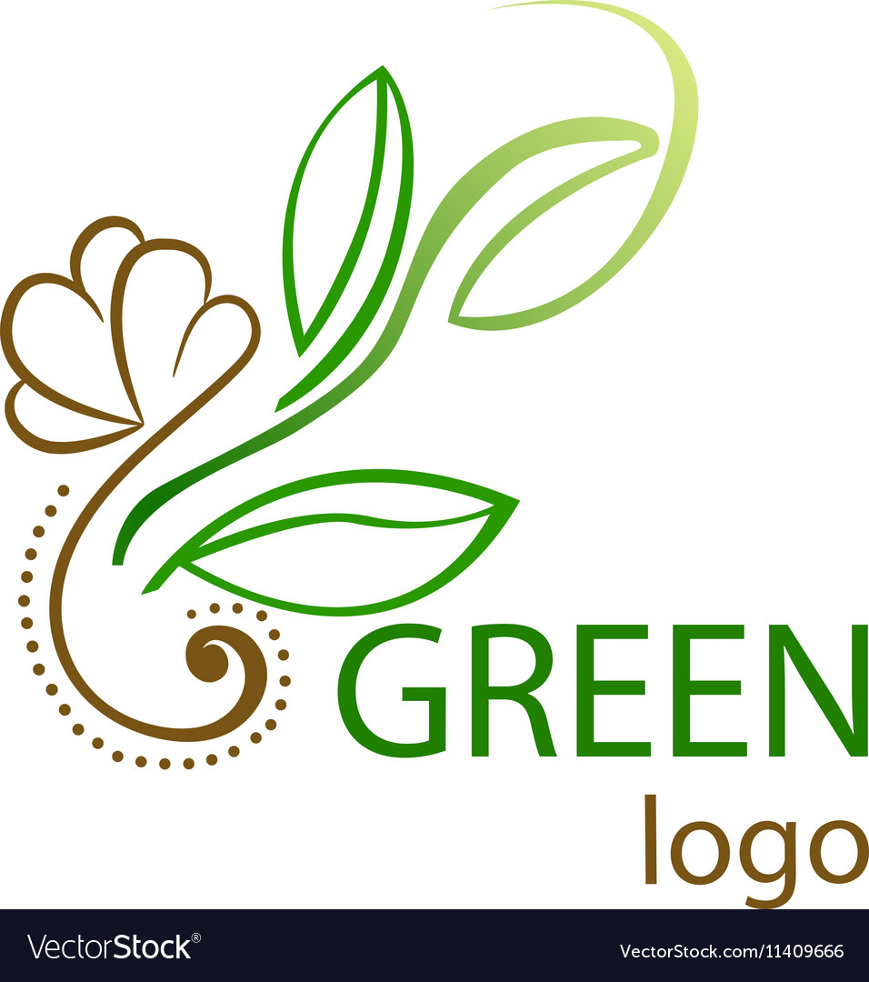 Logo with leaf Royalty Free Vector Image - VectorStock