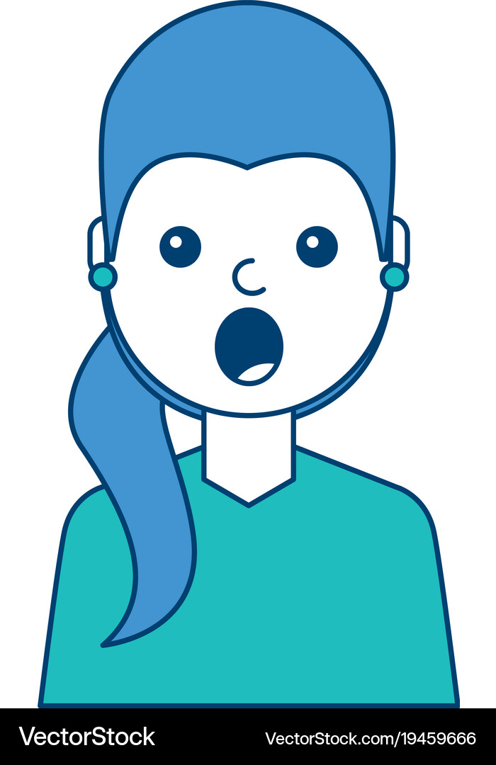 Portrait surprised young woman face expression Vector Image