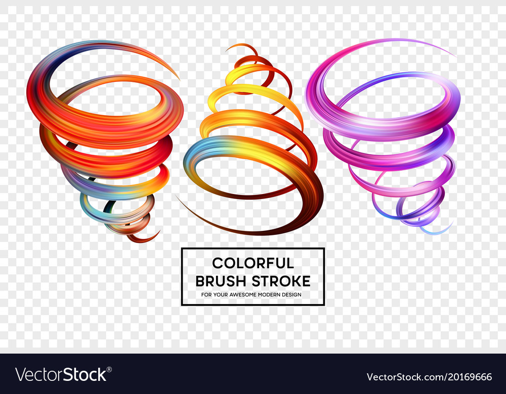 Set of colorful brush strokes modern design Vector Image