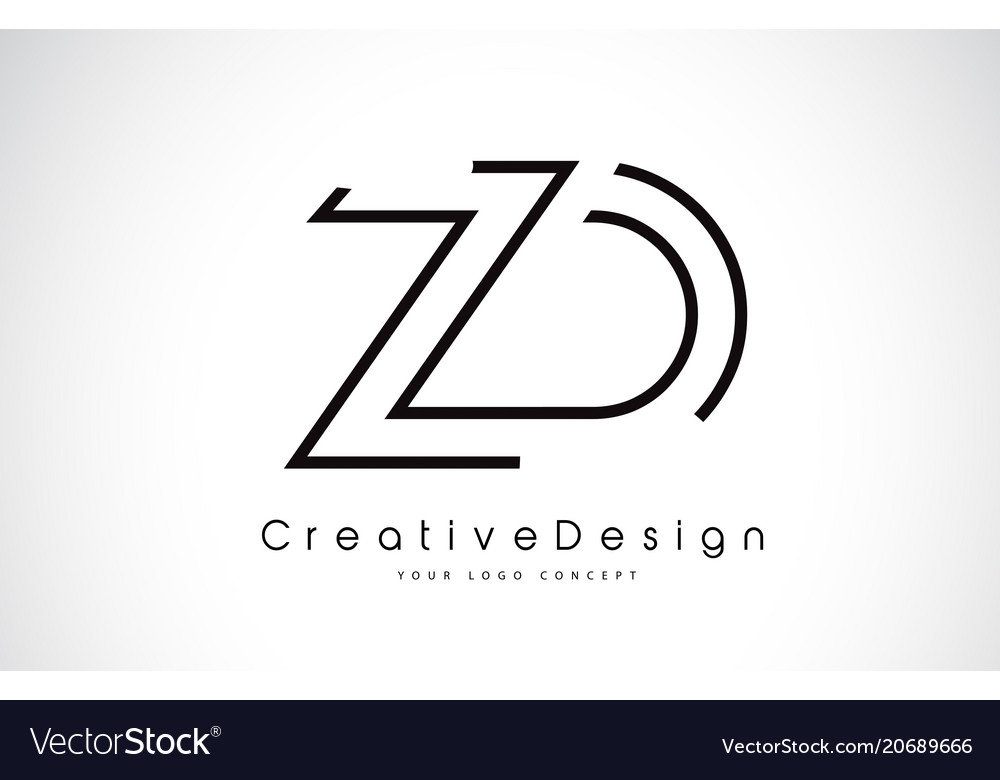 Zd z d letter logo design in black colors Vector Image
