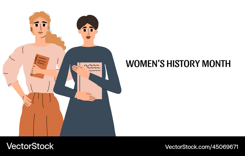 Banner for womens history month Royalty Free Vector Image