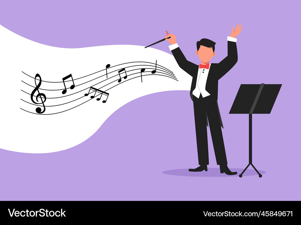 Business design drawing man music orchestra Vector Image