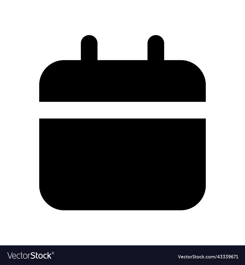 Calendar black glyph ui icon Royalty Free Vector Image