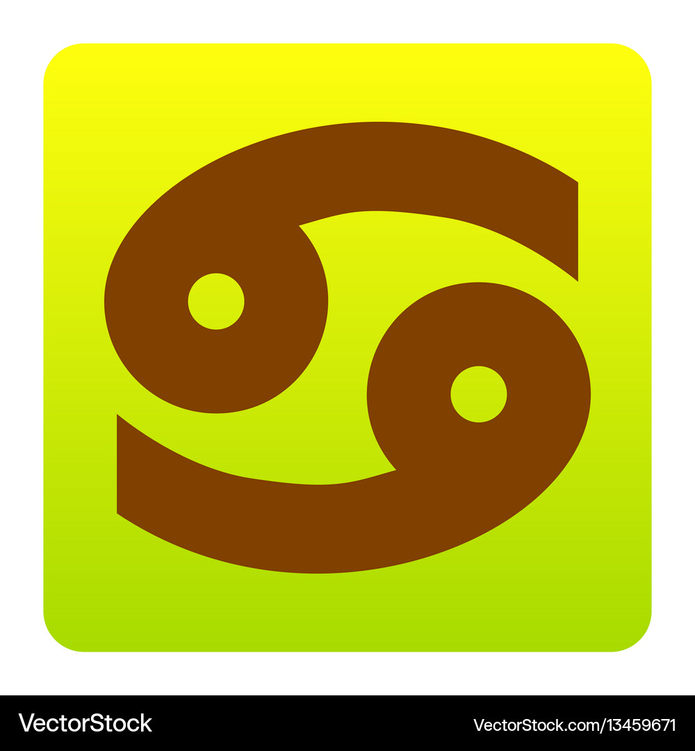 Cancer sign brown icon Royalty Free Vector Image