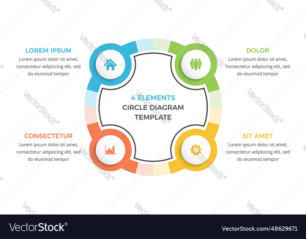 Circle infographic template - four elements Vector Image