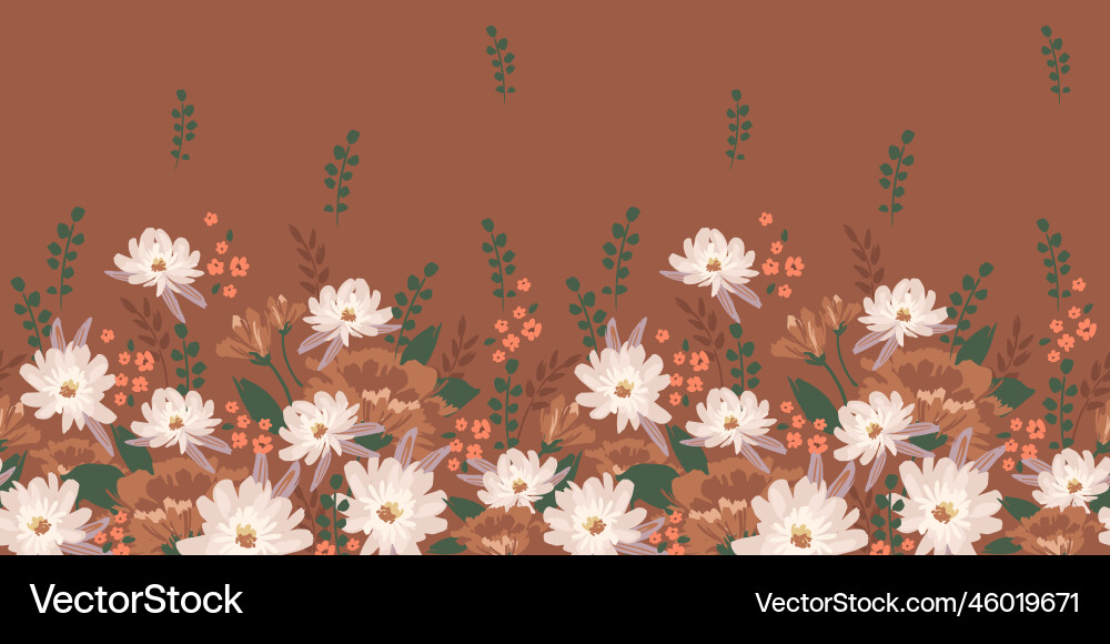 Floral seamless border design for paper Royalty Free Vector