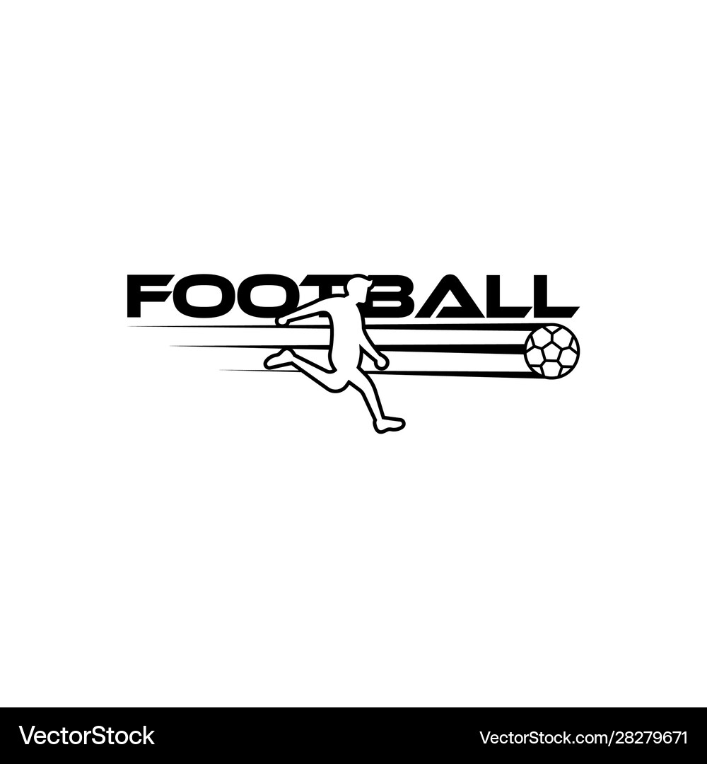 Football player sport with text Royalty Free Vector Image