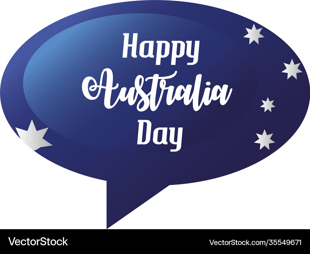 Happy australia day handwritten text in blue Vector Image