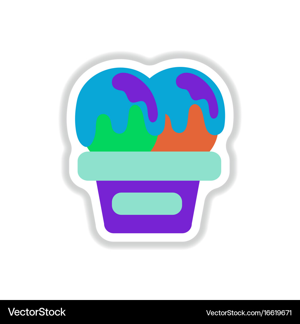 Label icon on design sticker collection ice cream Vector Image
