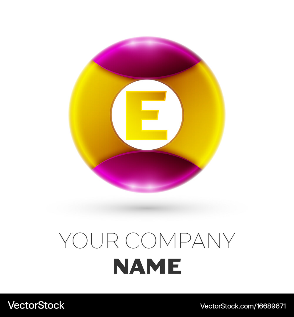 Letter e logo symbol in the colorful circle Vector Image