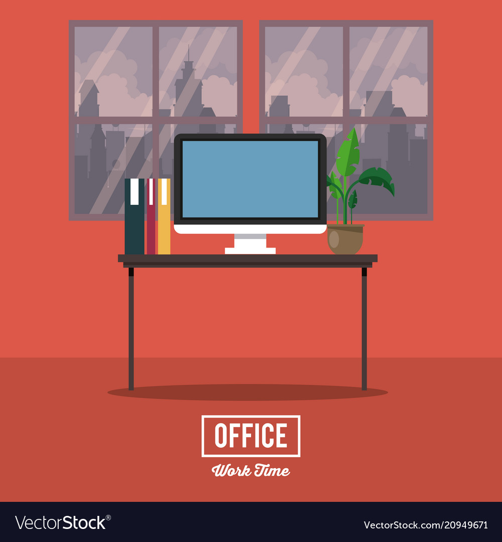 Office work time Royalty Free Vector Image - VectorStock