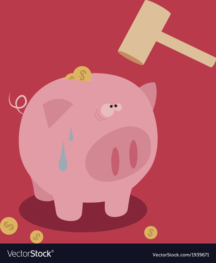 Piggy bank saving money Royalty Free Vector Image
