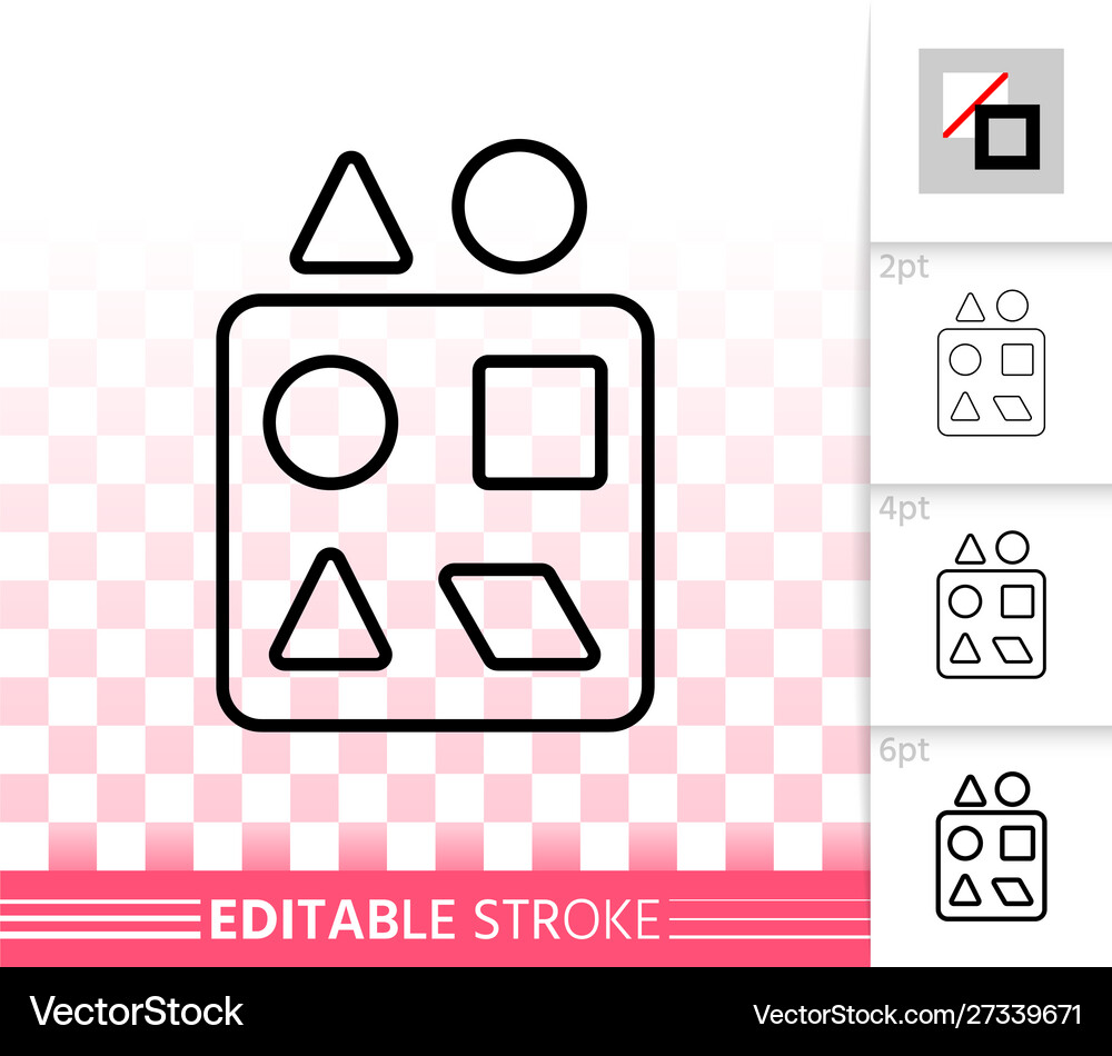 Sorter kids game simple black line icon Royalty Free Vector