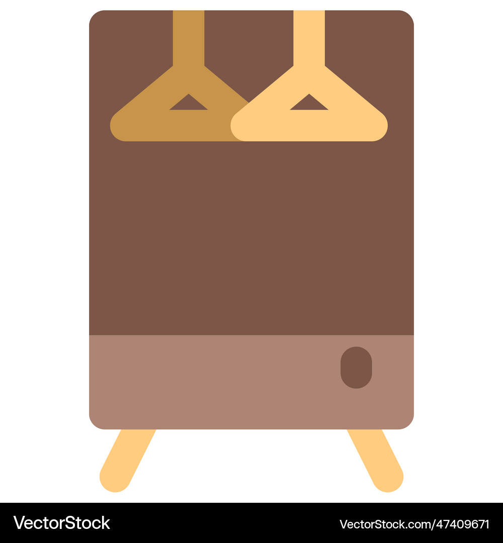 Wardrobe with sliding door and drawer Royalty Free Vector