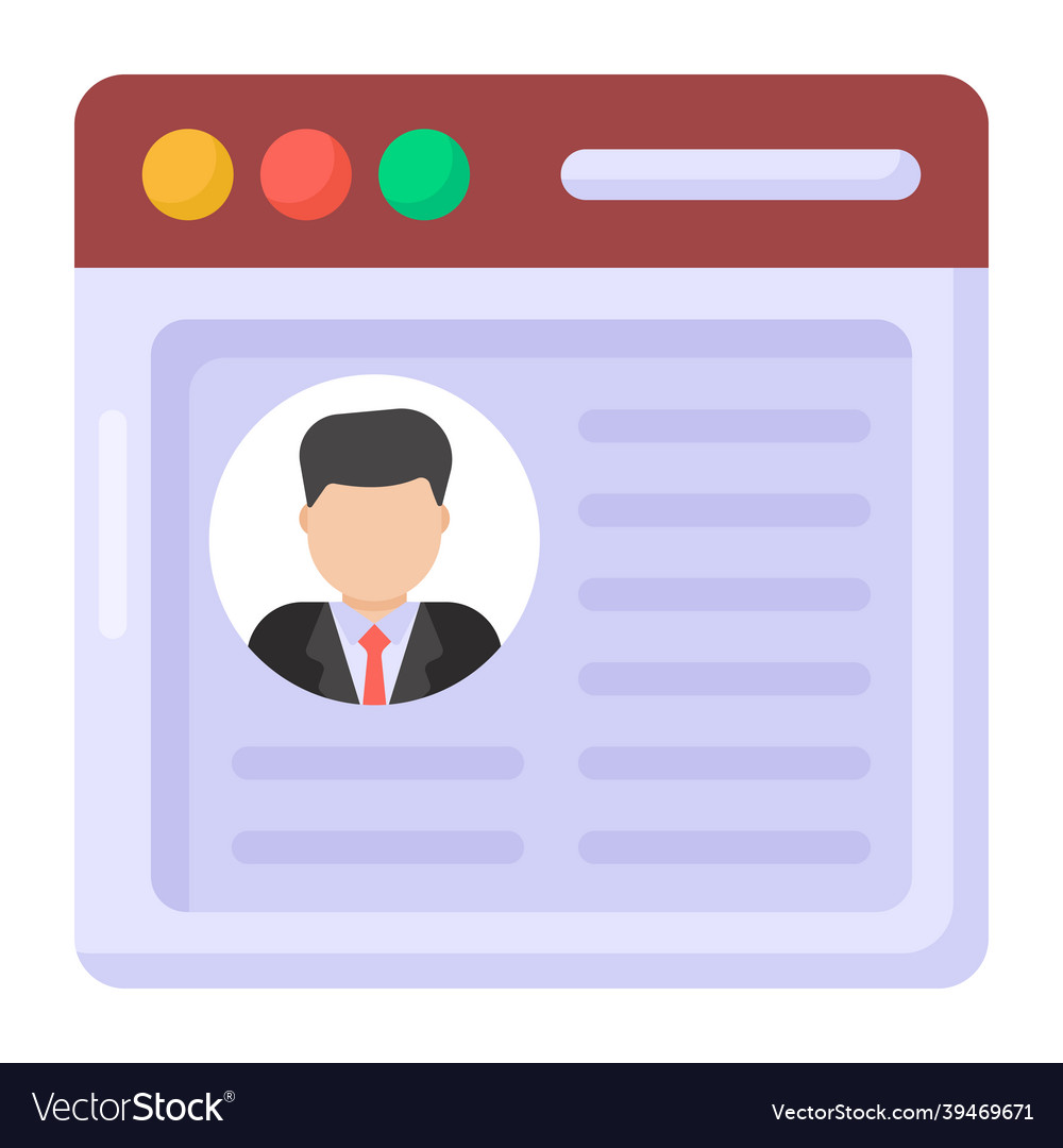 Website profile Royalty Free Vector Image - VectorStock