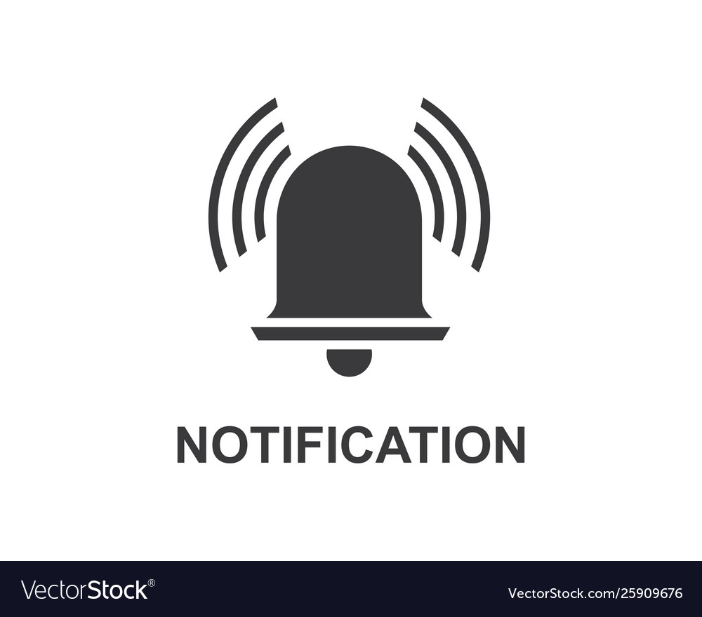 Bell notification icon Royalty Free Vector Image