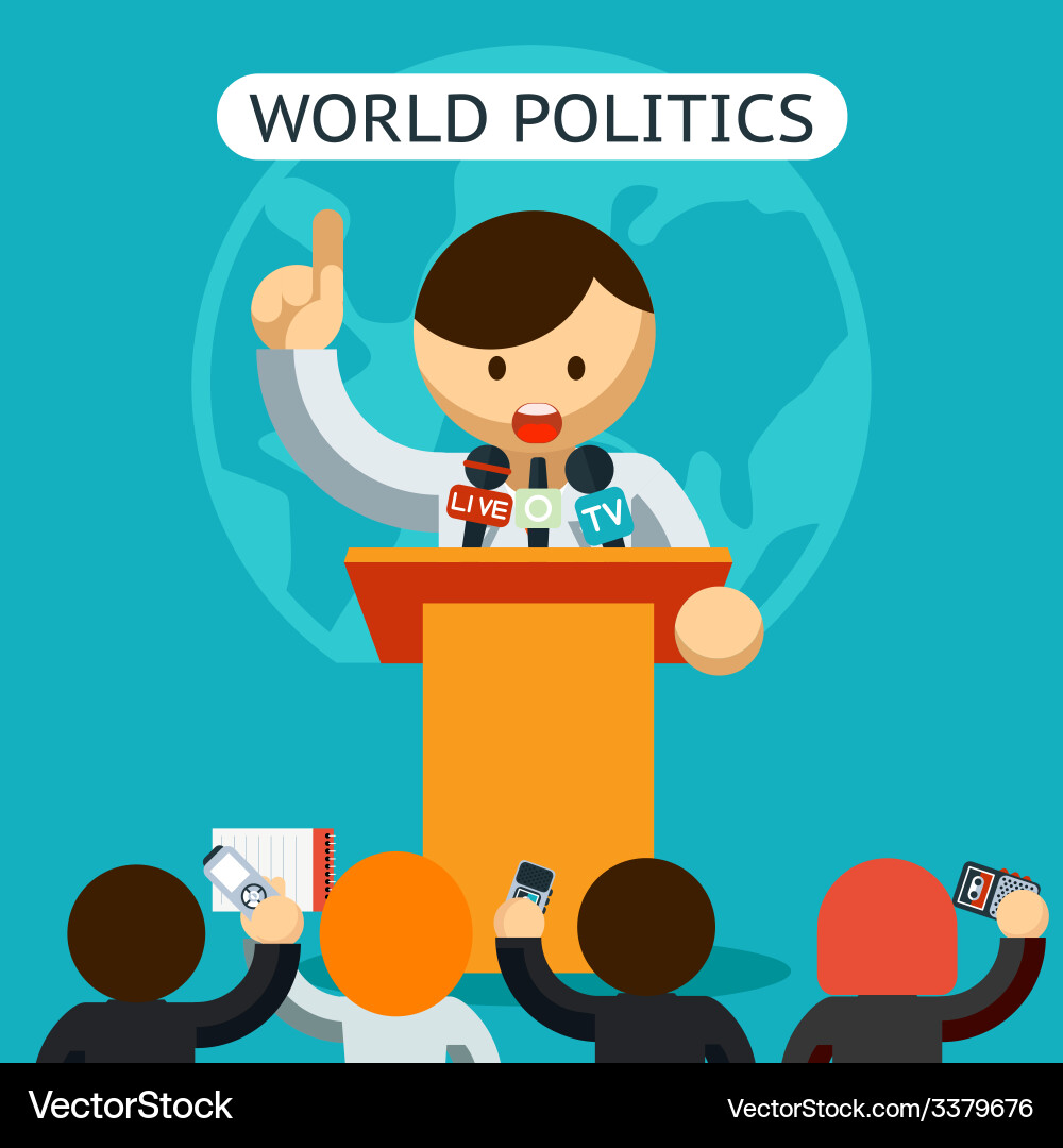 Cartooned world politics concept Royalty Free Vector Image