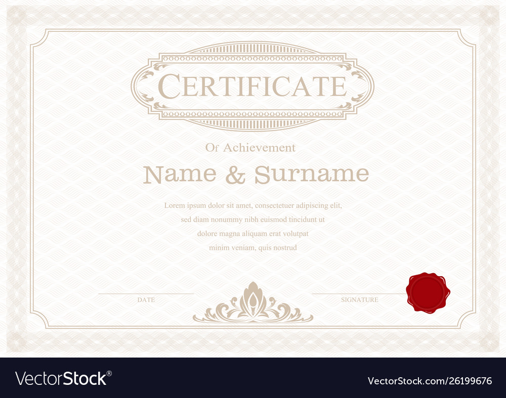 Certificate Royalty Free Vector Image - VectorStock