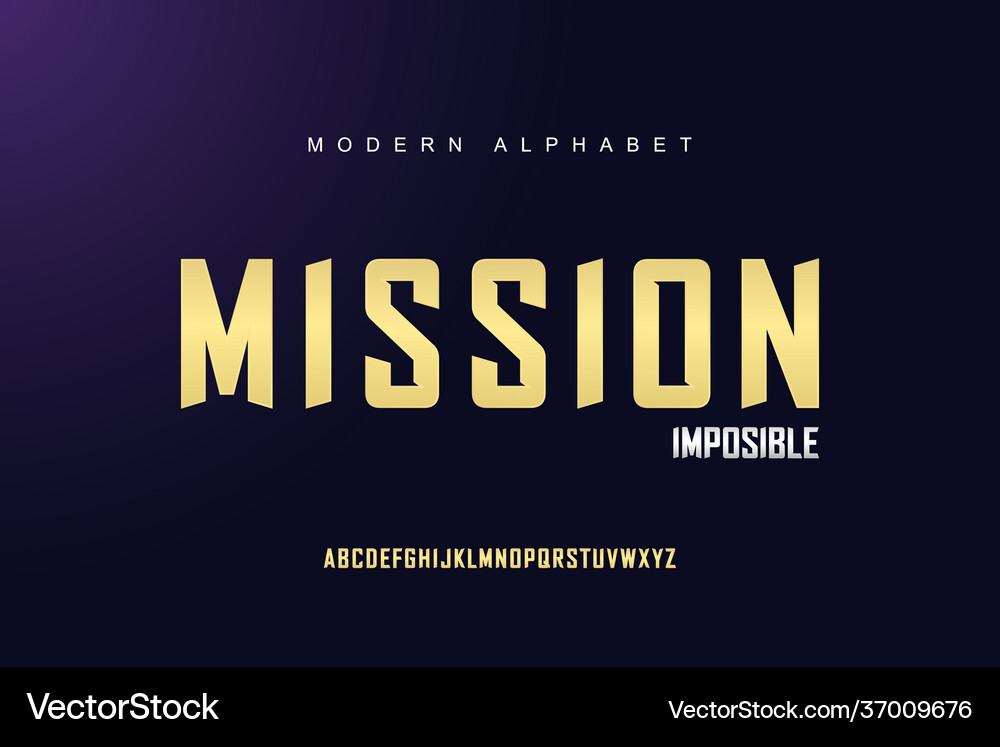 Elegant gold alphabet font set typography modern Vector Image