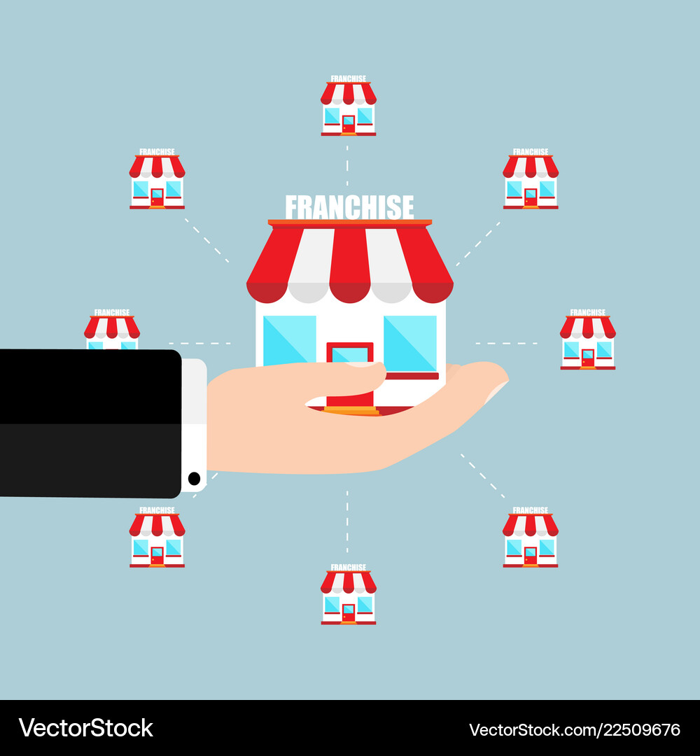 Franchise business concept businessman hand Vector Image