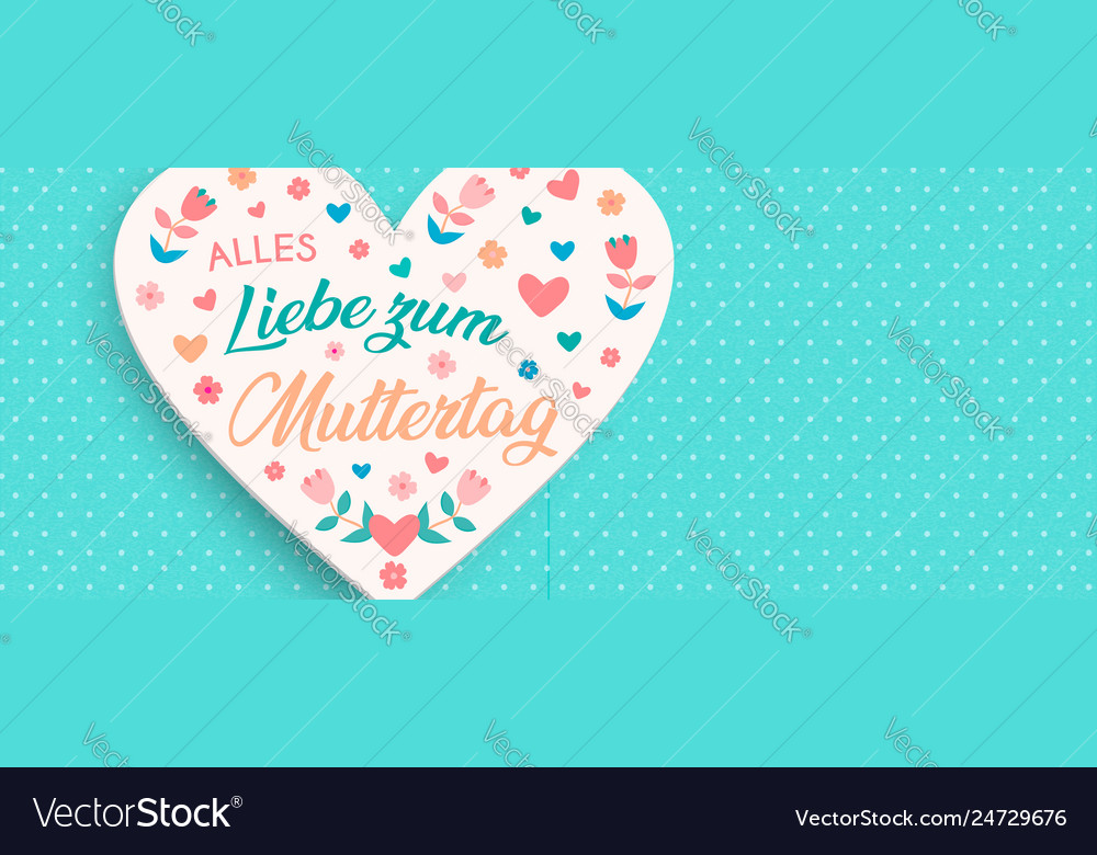 German mothers day floral card for moms love Vector Image