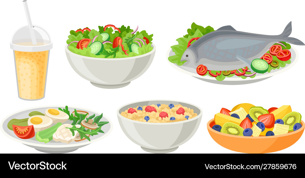 Healthy fresh weight loss nutrition Royalty Free Vector