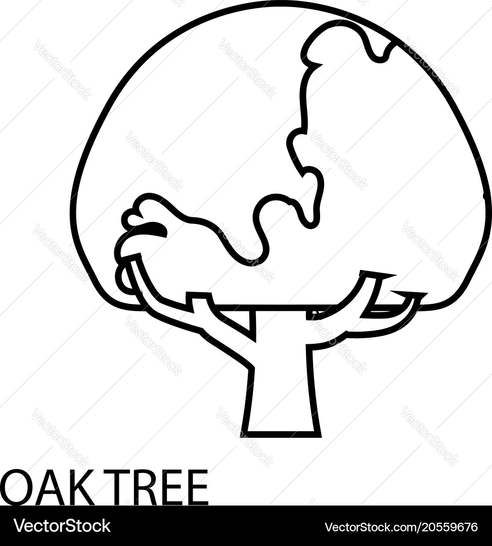 Oak tree icon outline style Royalty Free Vector Image