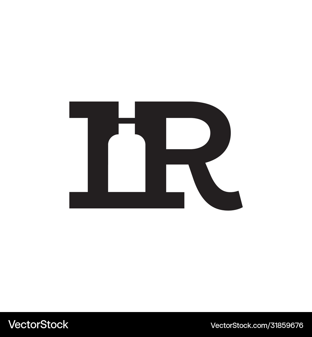 R i letter logo bottle design concept Royalty Free Vector