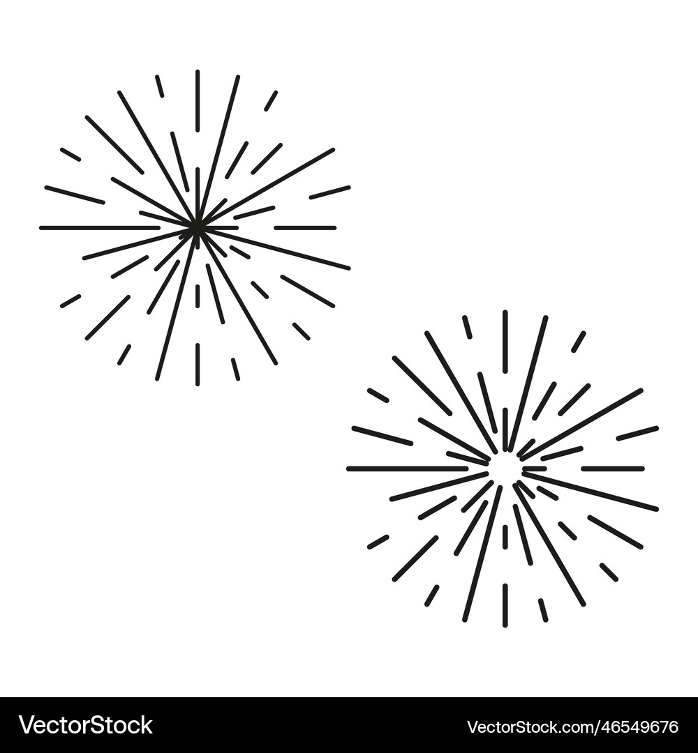Radial radiating beam ray lines starburst Vector Image