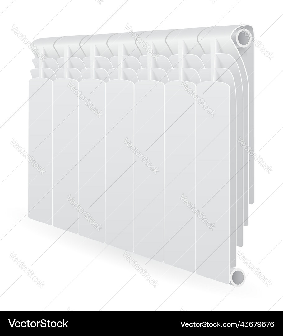 Radiator heating space with hot water stock Vector Image