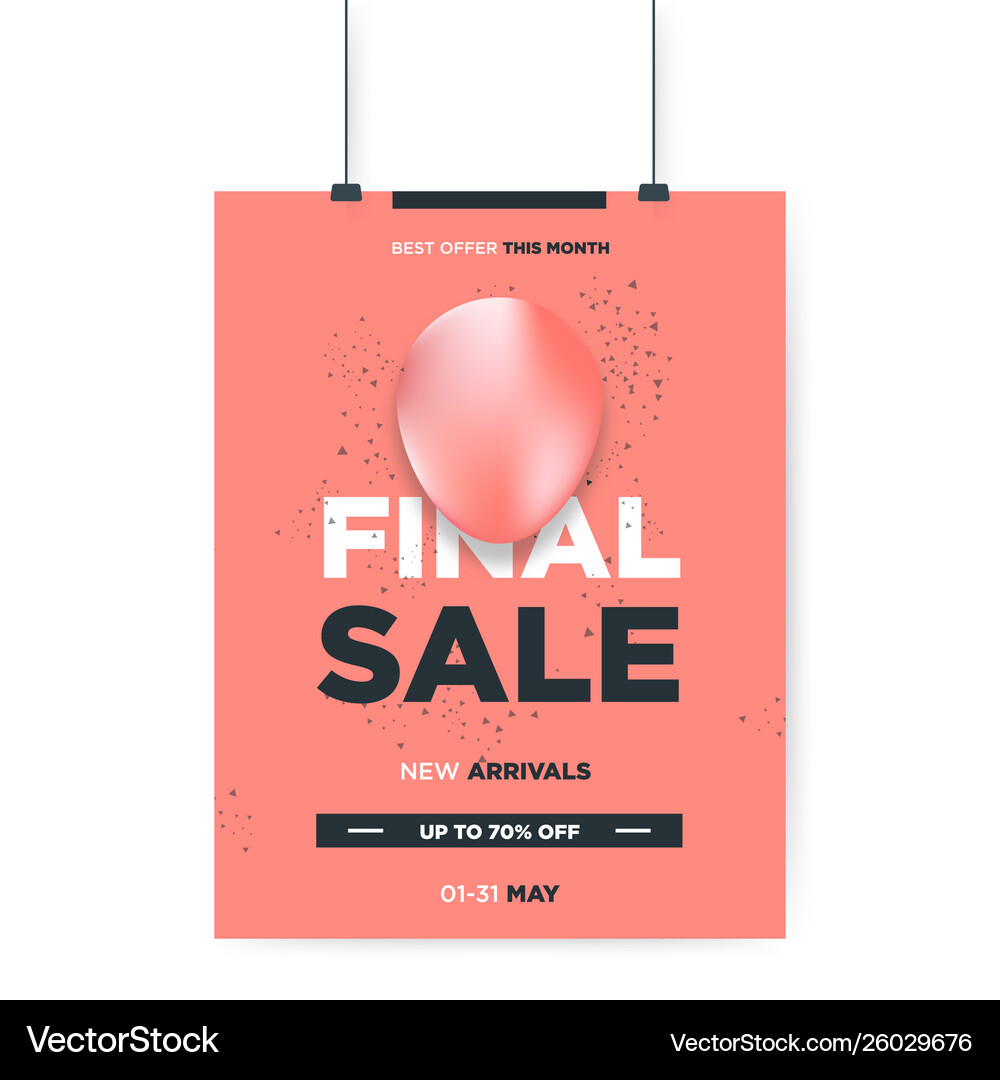 Red balloon and background final sale banner Vector Image