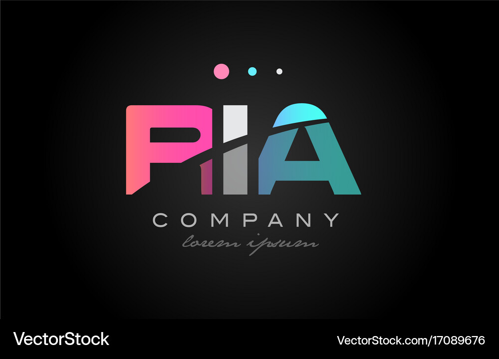 Ria r i a three letter logo icon design Royalty Free Vector
